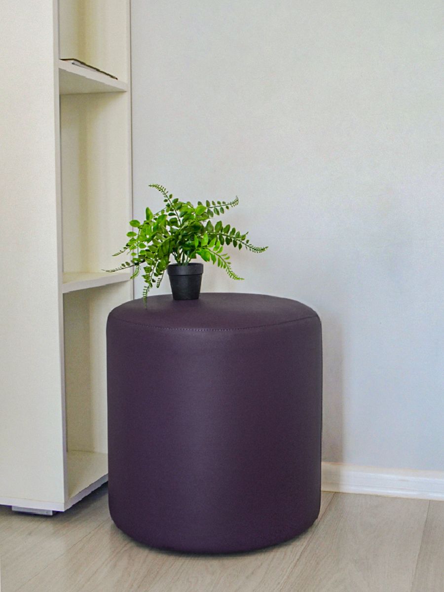 Круглый пуфик для спальни Экспром-Л фиолетовый 40х40х40 см