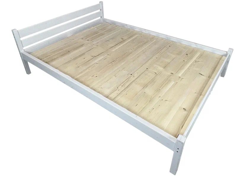 Кровать двуспальная Solarius Классика сплошное основание 160х200, цвет белый