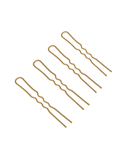 Шпильки на блистере Dewal «Волна», золотые, 45 мм, 60 шт