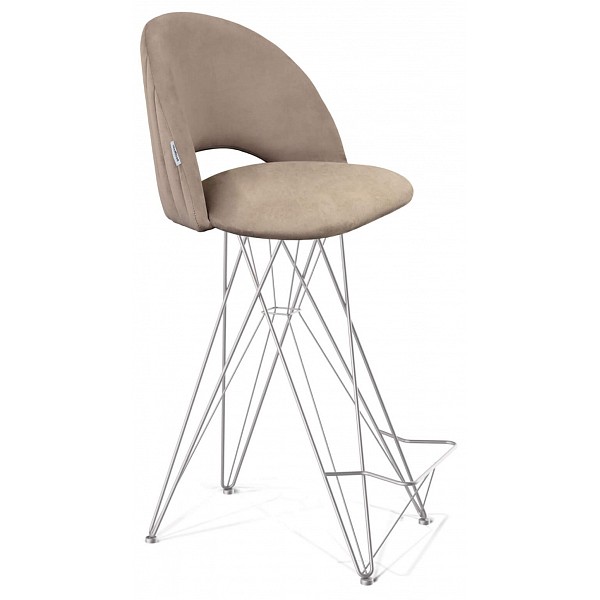 Барный стул Sheffilton SHT-ST34-1/S66 She_1314411801, серебристый/бежевый латте