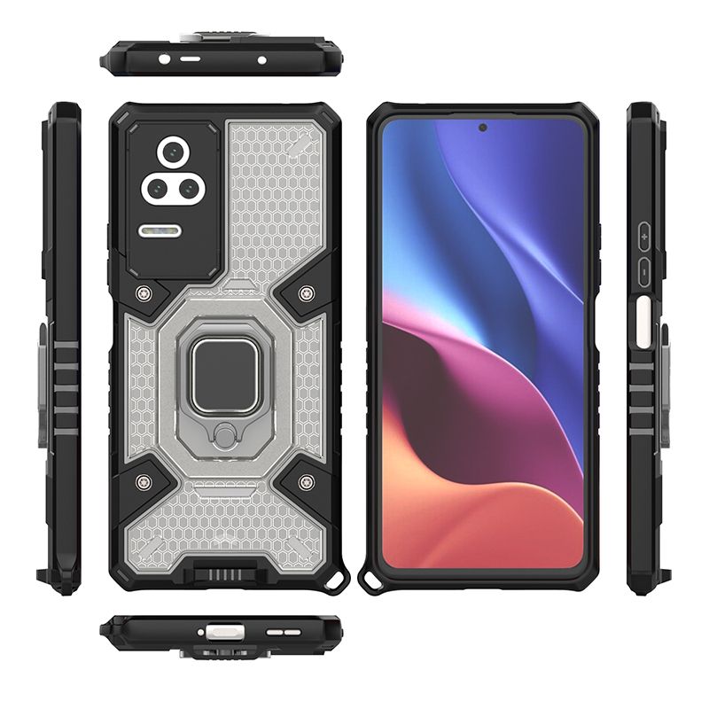 Противоударный чехол с Innovation Case с защитой камеры для Xiaomi Poco F4 (серый)