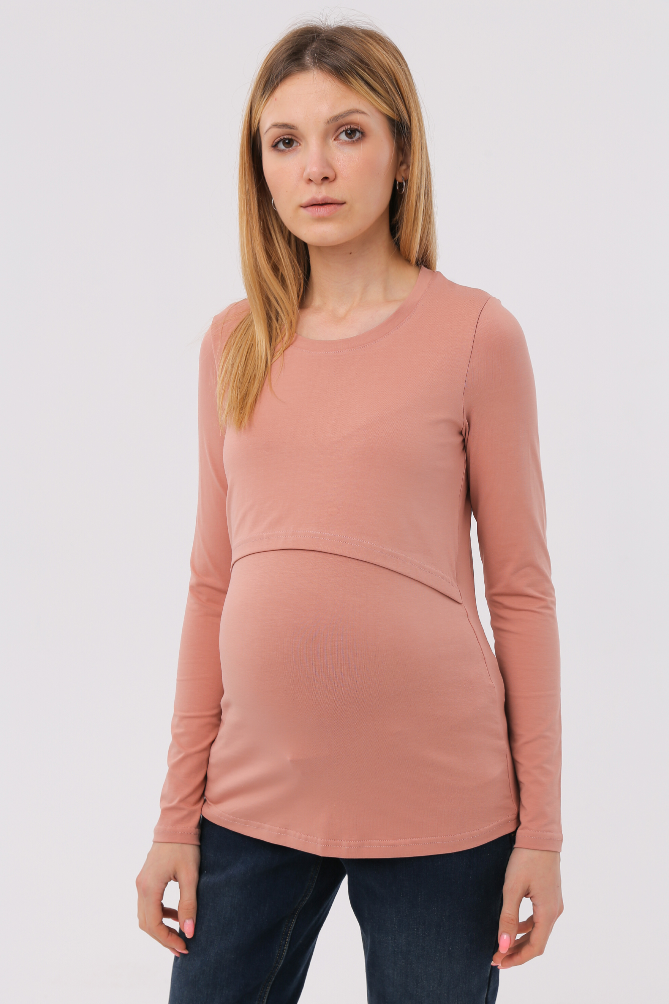 Лонгслив для беременных женский Magica bellezza МВ7038 розовый 44 RU
