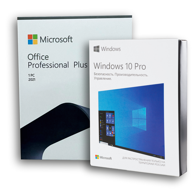 Microsoft Windows 10 Pro Box + Office 2021 Pro plus Box