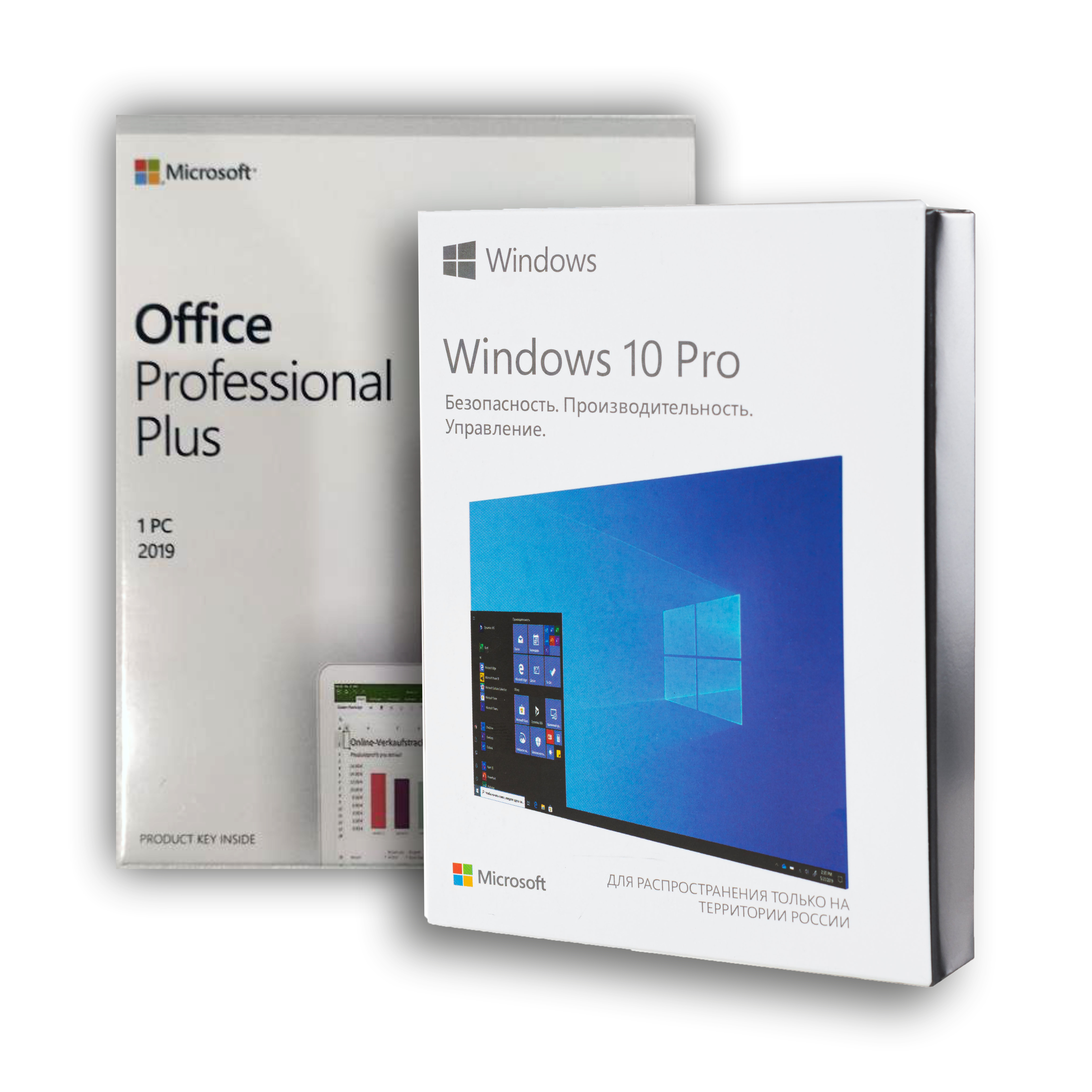 Microsoft Windows 10 Pro Box + Office 2019 Pro plus Box