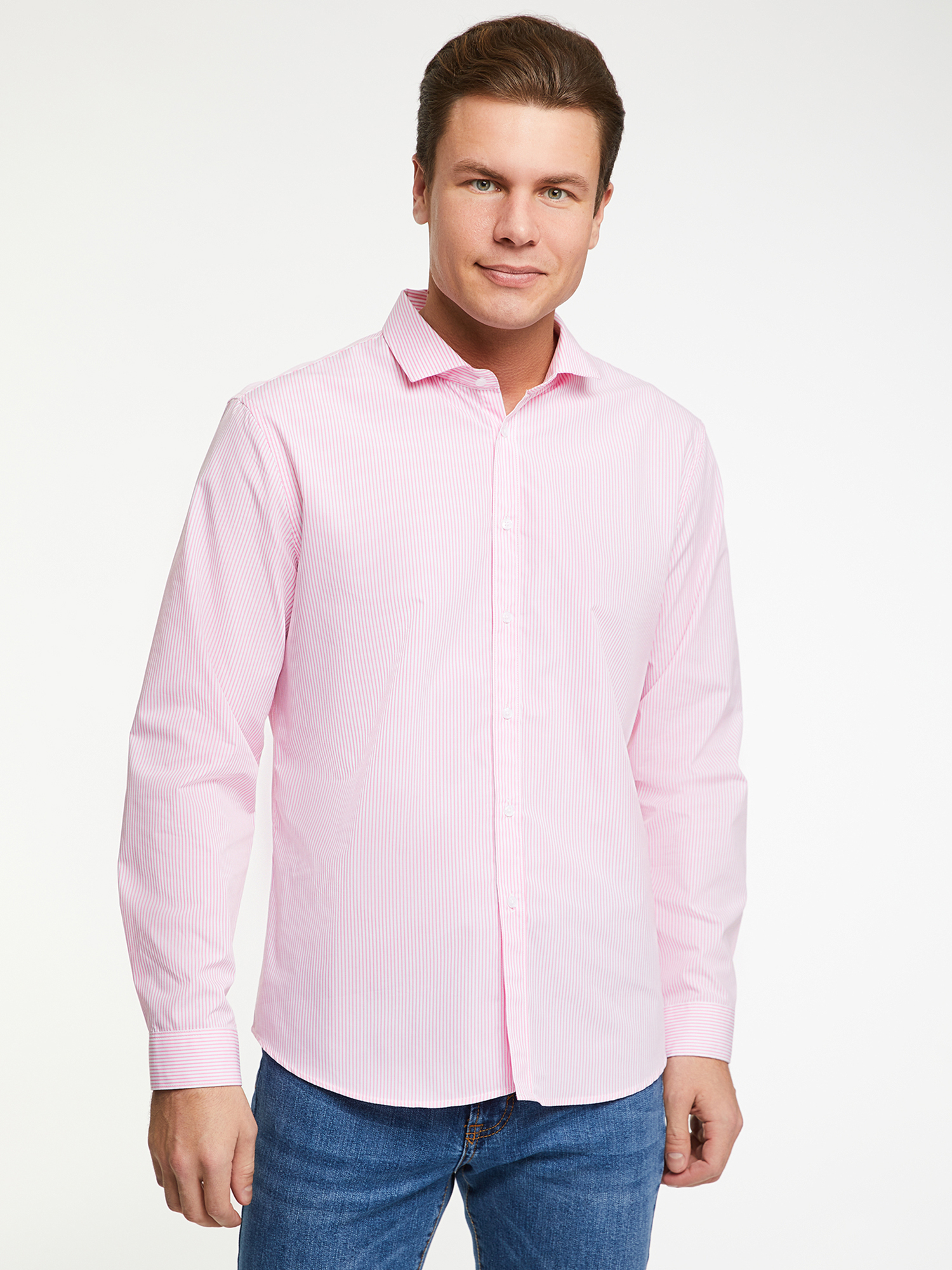 Рубашка мужская 3B110034M-2 oodji розовая L