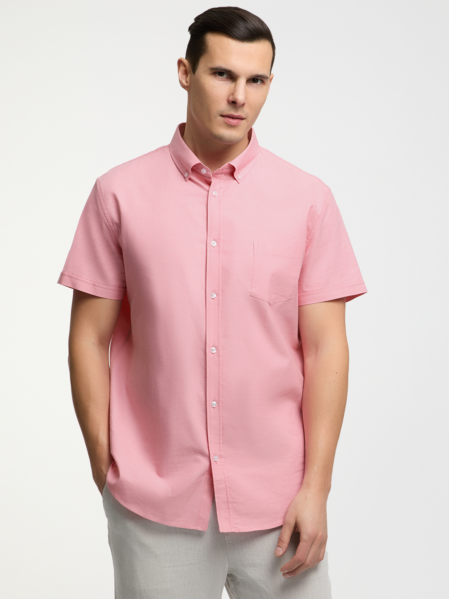 Рубашка мужская 3B210007M-2 oodji розовая S