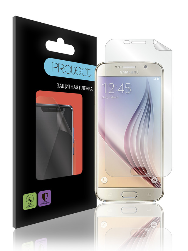 Защитная плёнка ПЭТ Protect для Samsung Galaxy S6 /на гелакси с6/31402