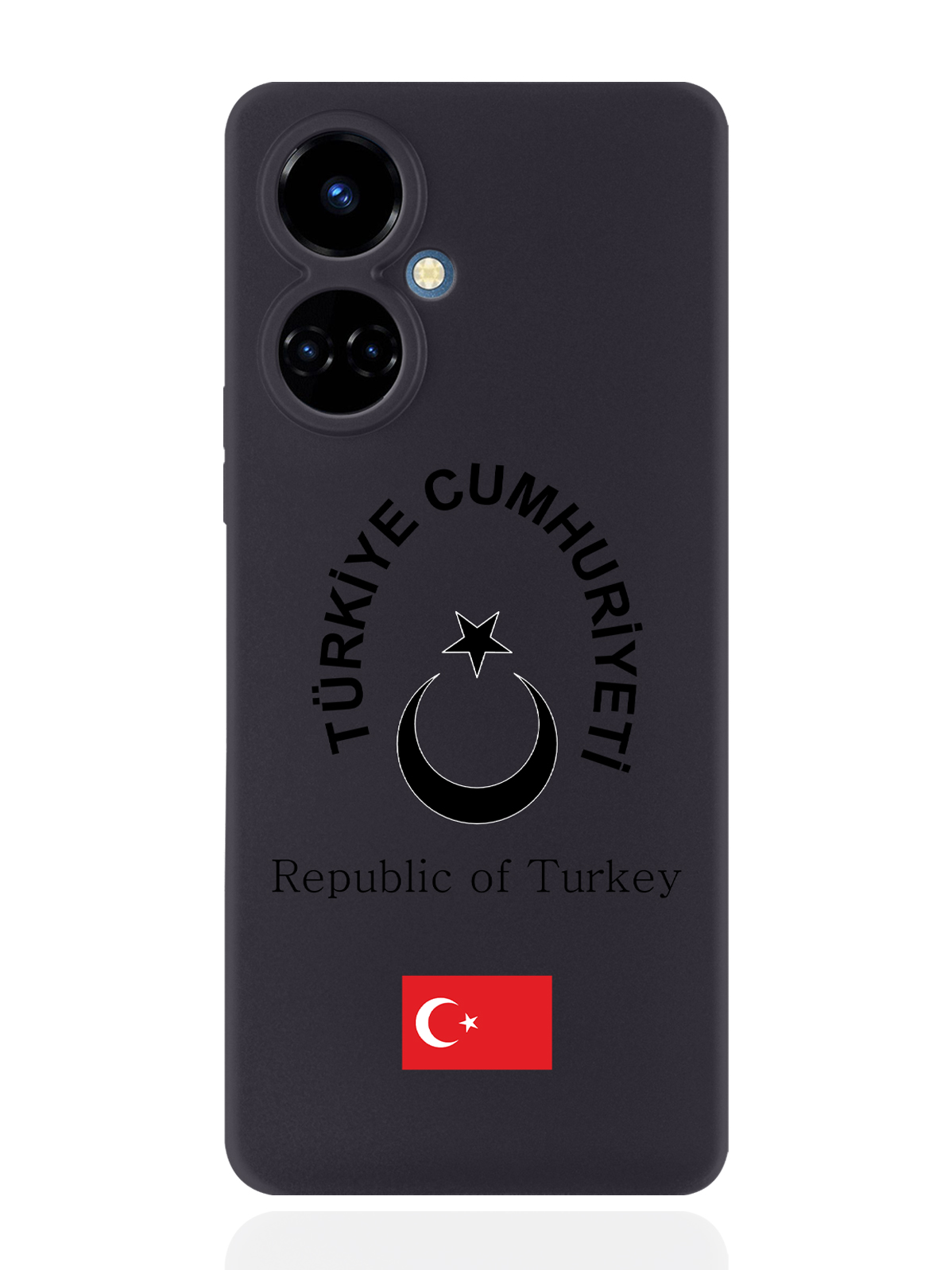 Чехол SignumCase для Tecno Camon 19/19 Pro 4G Черный лаковый Герб Турции черный