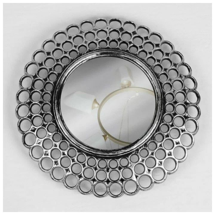 Зеркало настенное «Винтаж», d зеркальной поверхности 13 см, цвет «состаренное серебро»