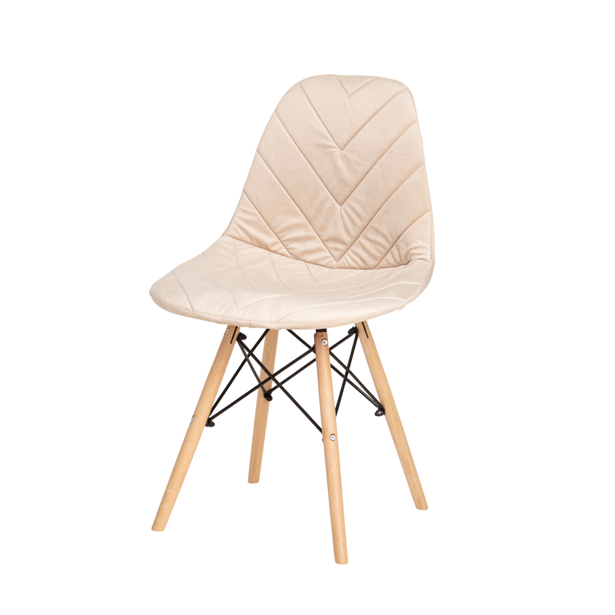 Чехол для стула в стиле Eames LuxAlto 11442, ткань Велюр Светло-бежевый, 1 шт.