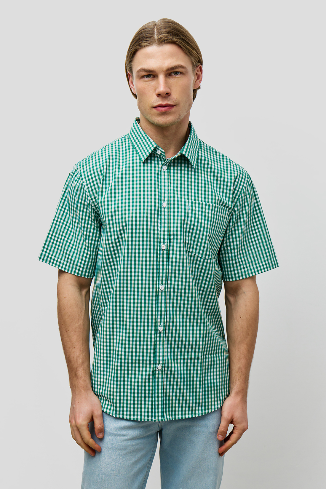 Рубашка мужская Baon B6823009 зеленая M