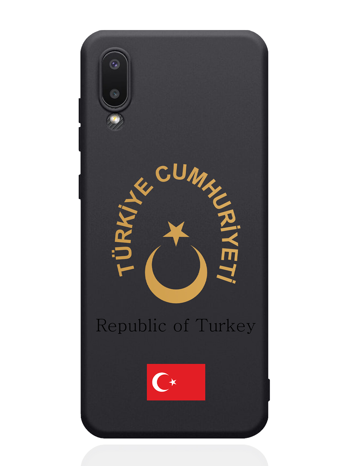 Чехол SignumCase для Samsung Galaxy A02 Золотой Герб Турции черный