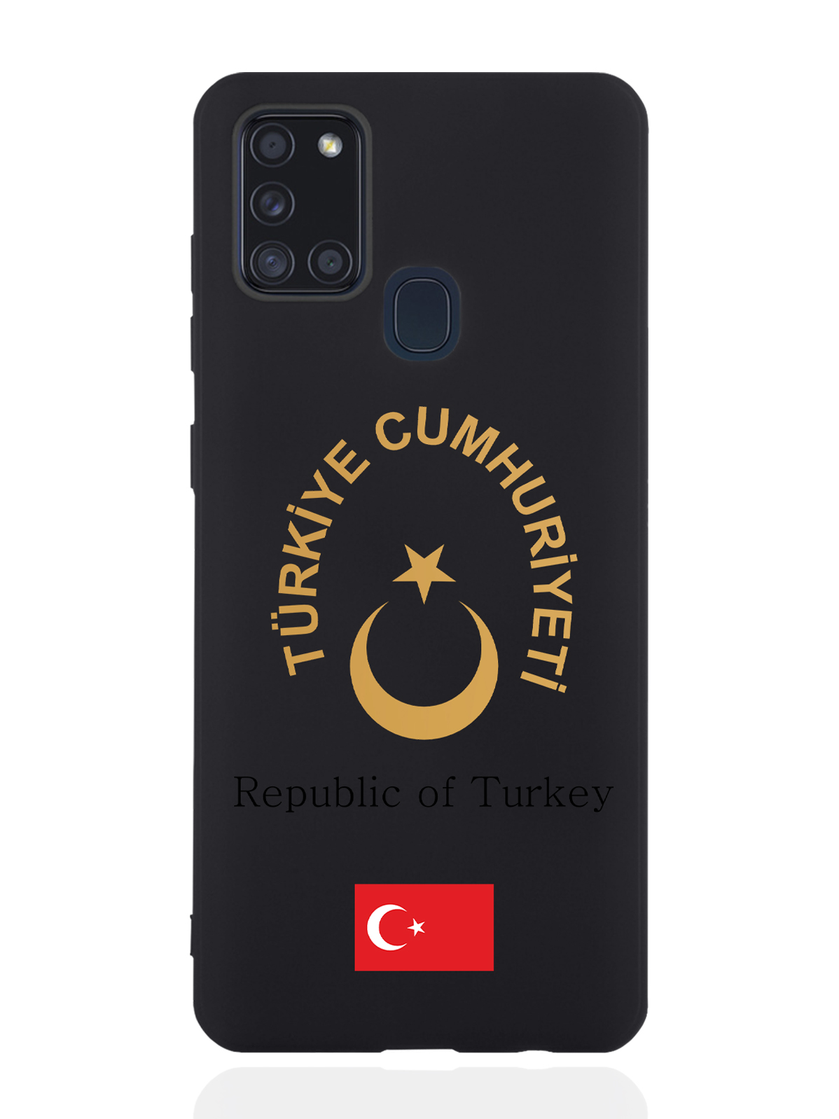 Чехол SignumCase для Samsung Galaxy A21s Золотой Герб Турции черный
