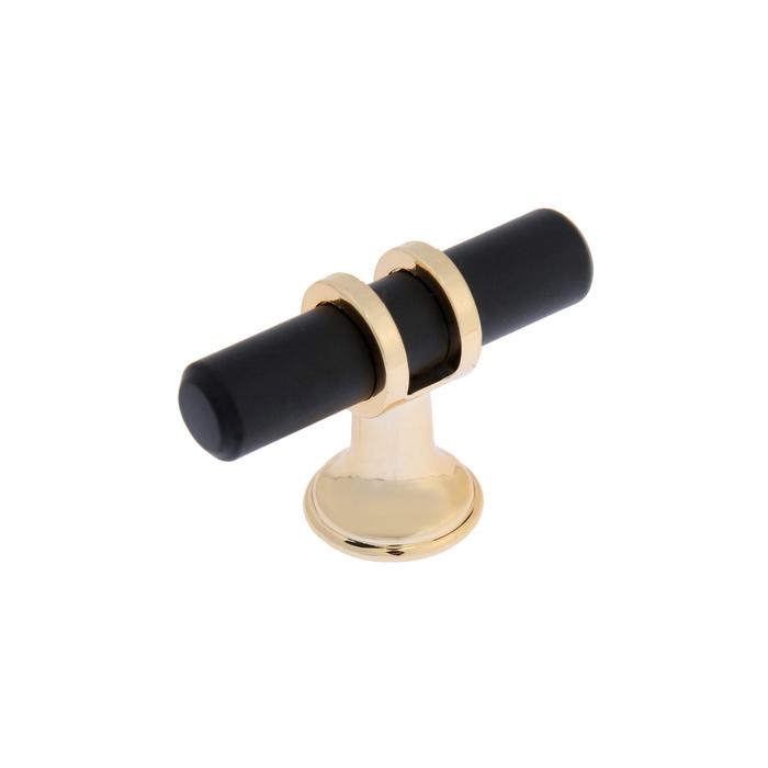 Ручка кнопка CAPPIO, d=12, цвет черный с золотом