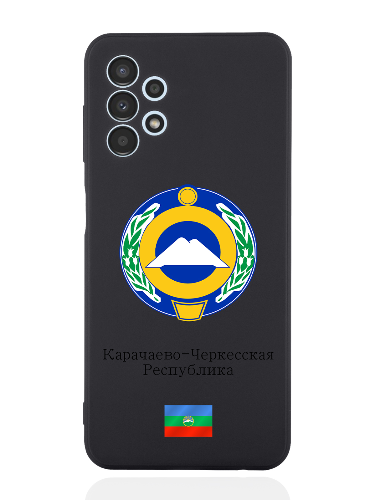 Чехол SignumCase для Samsung Galaxy A13 4G Герб Карачаево-Черкесской Республики черный