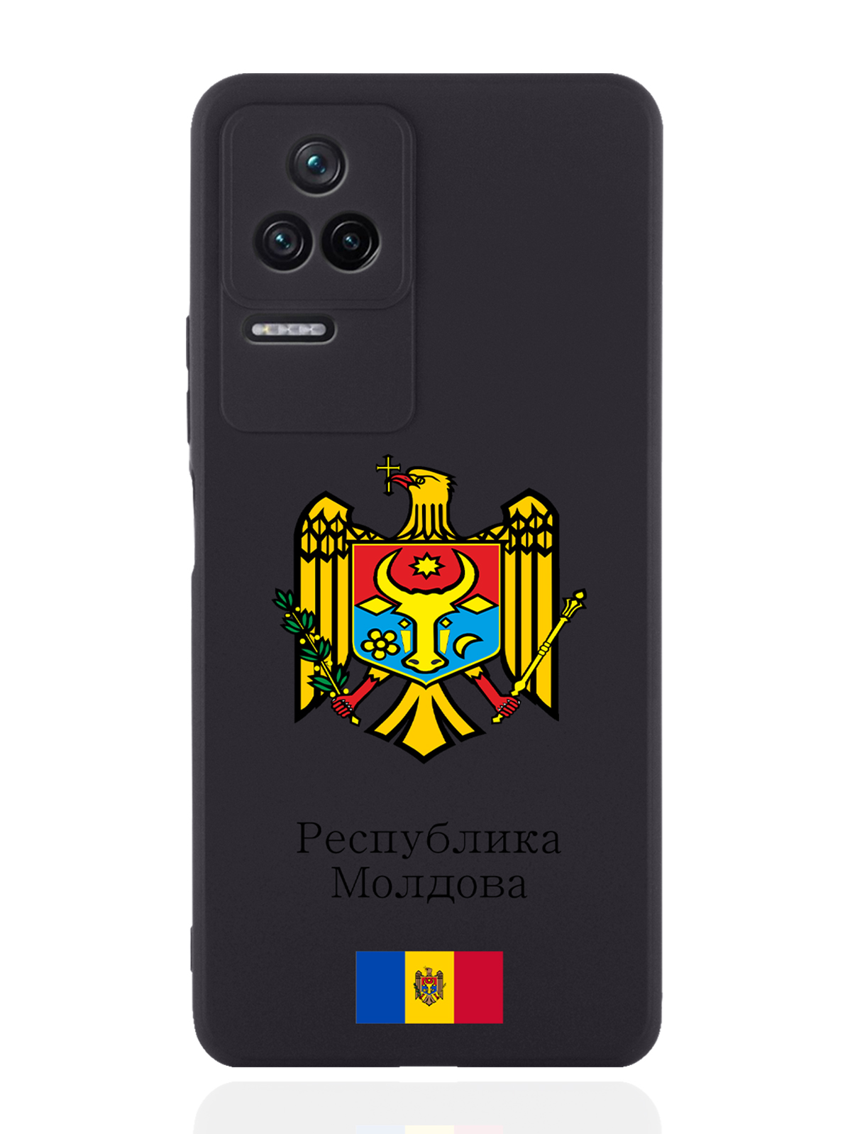 Чехол SignumCase для Poco F4 Герб Республики Молдова/Герб Молдавиичерный