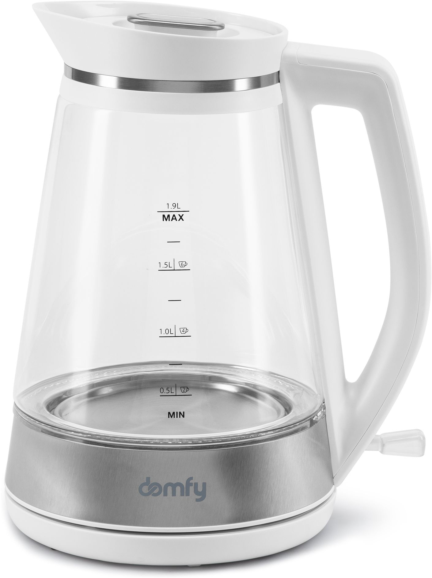 Чайник электрический DOMFY DSB-EK304 1.6 л белый, прозрачный