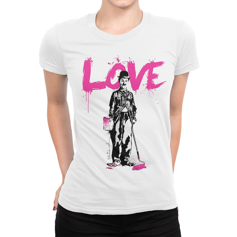 Футболка женская Dream Shirts Чарли Чаплин белая XS