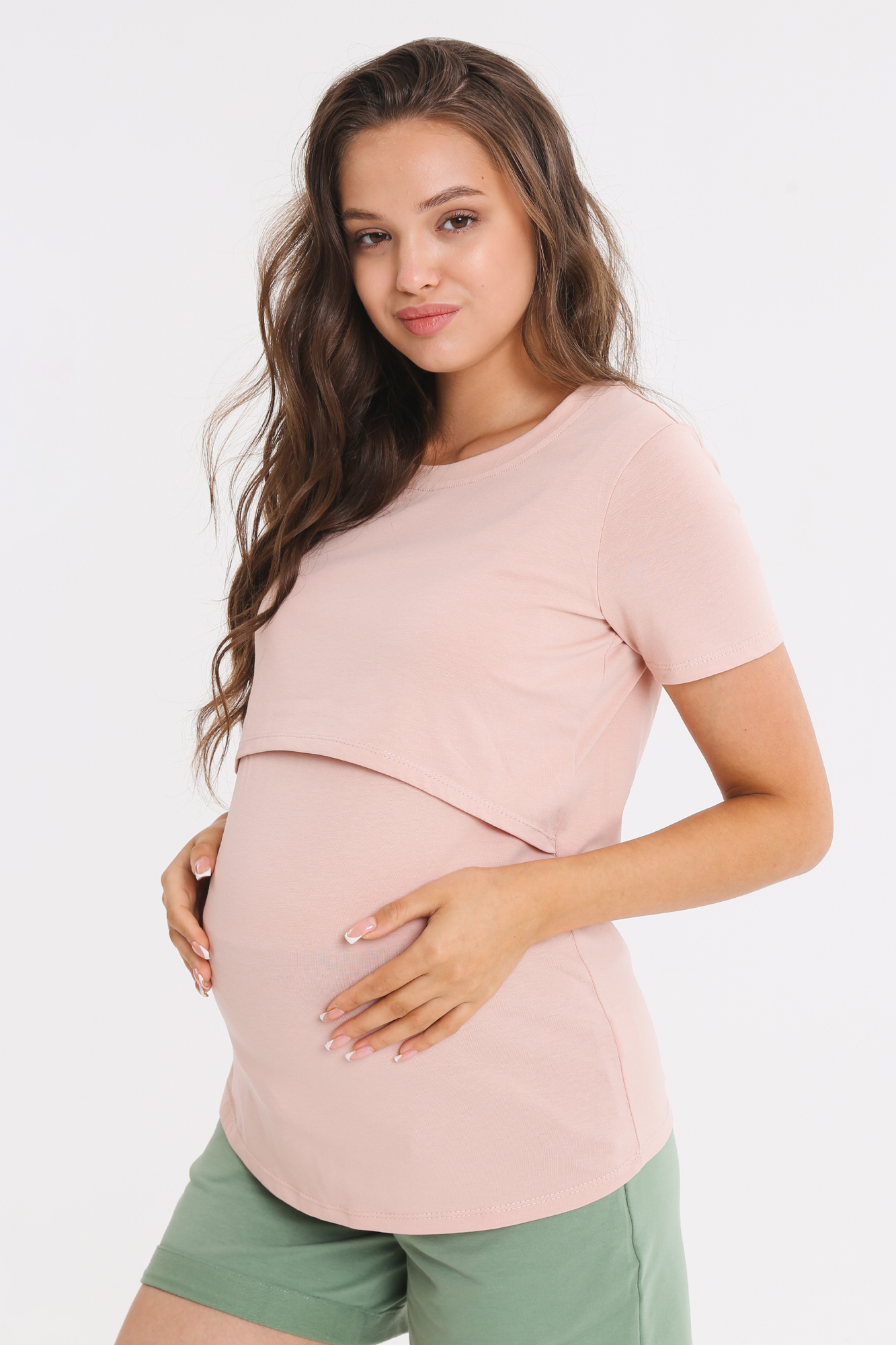 Футболка для беременных женская Magica bellezza МВ7006 розовая 42