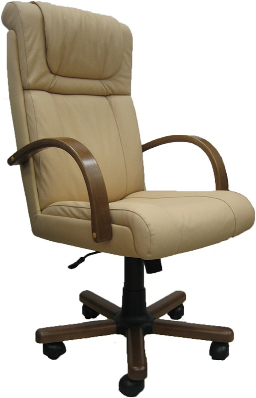Кресло руководителя Евростиль Орхидея Экстра МБ офисное, обивка кожа, цвет бежевый
