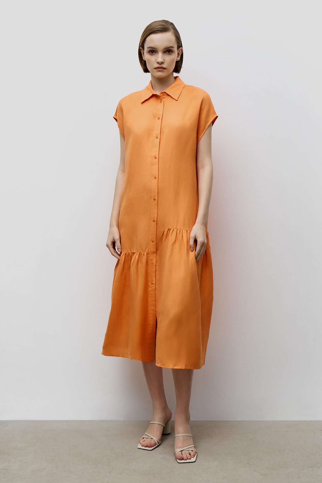 Платье женское Baon B4523025 оранжевое S