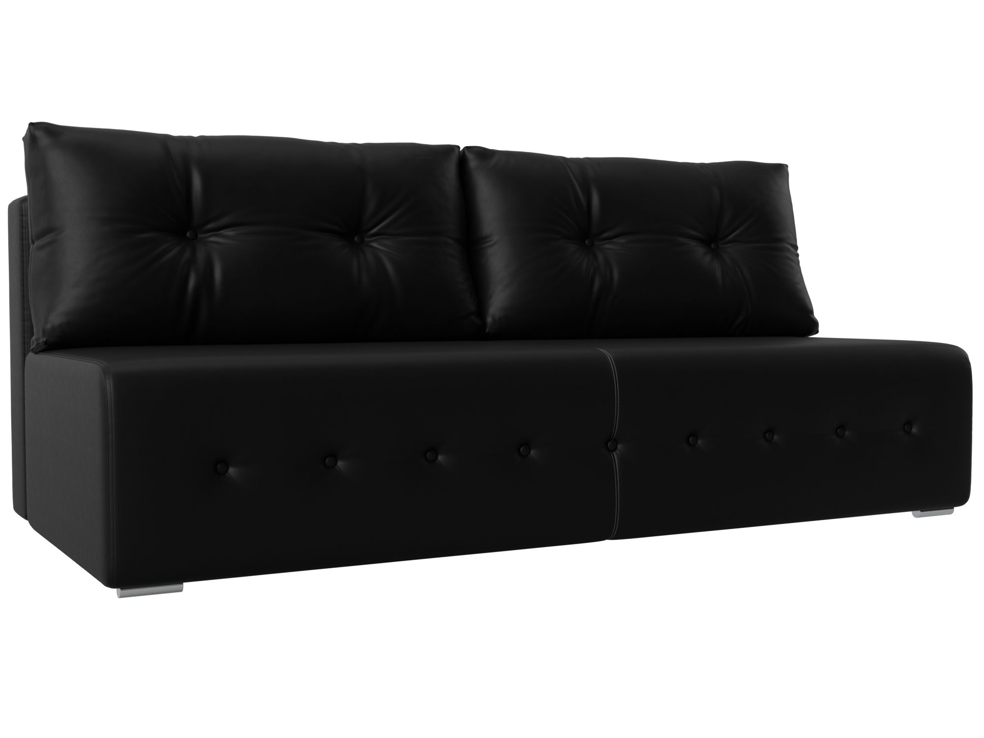 Прямой диван Лондон экокожа черный