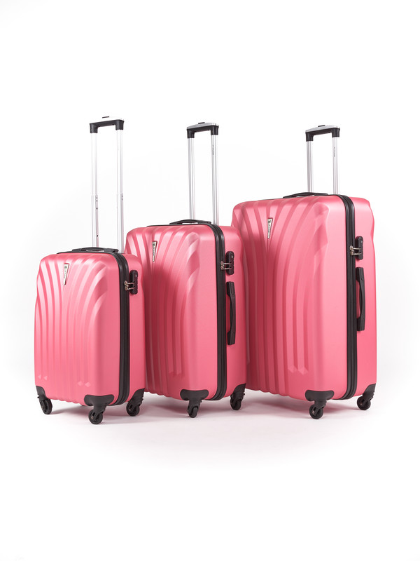 Комплект чемоданов женский L'Case Phuket розовый S/M/L