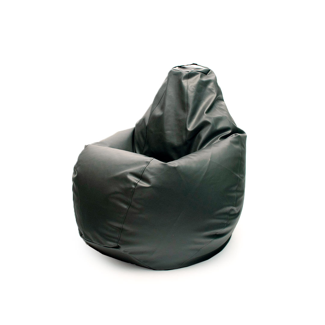 Кресло мешок WowPuff ГРУША экокожа среднее 120 см, серый