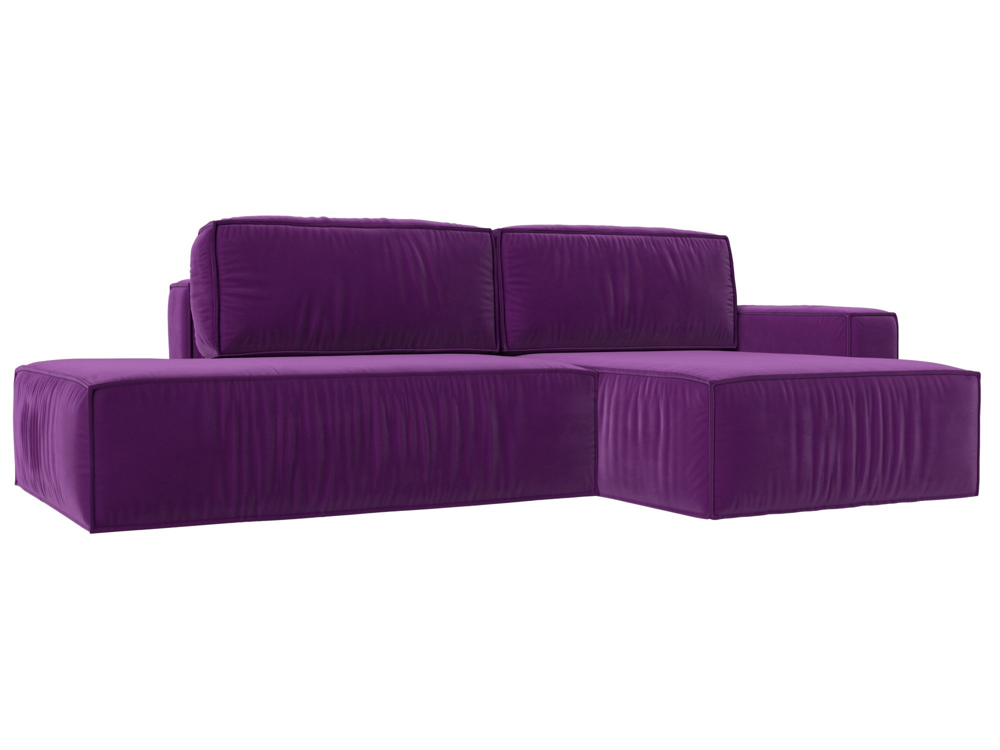 Угловой диван Прага модерн правый микровельвет фиолетовый