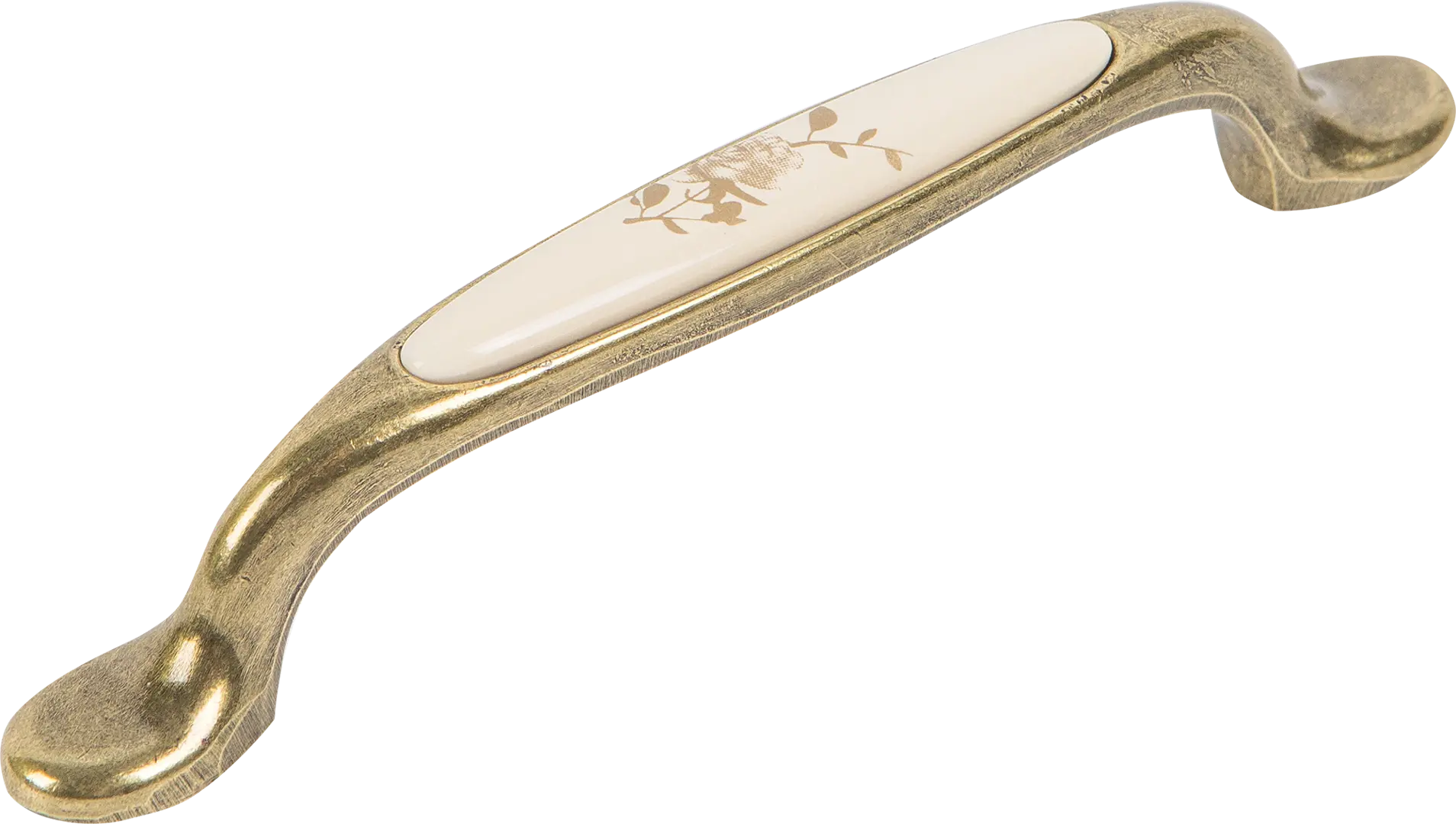 Ручка-скоба Kerron 96 мм металл с фарфором цвет бронза