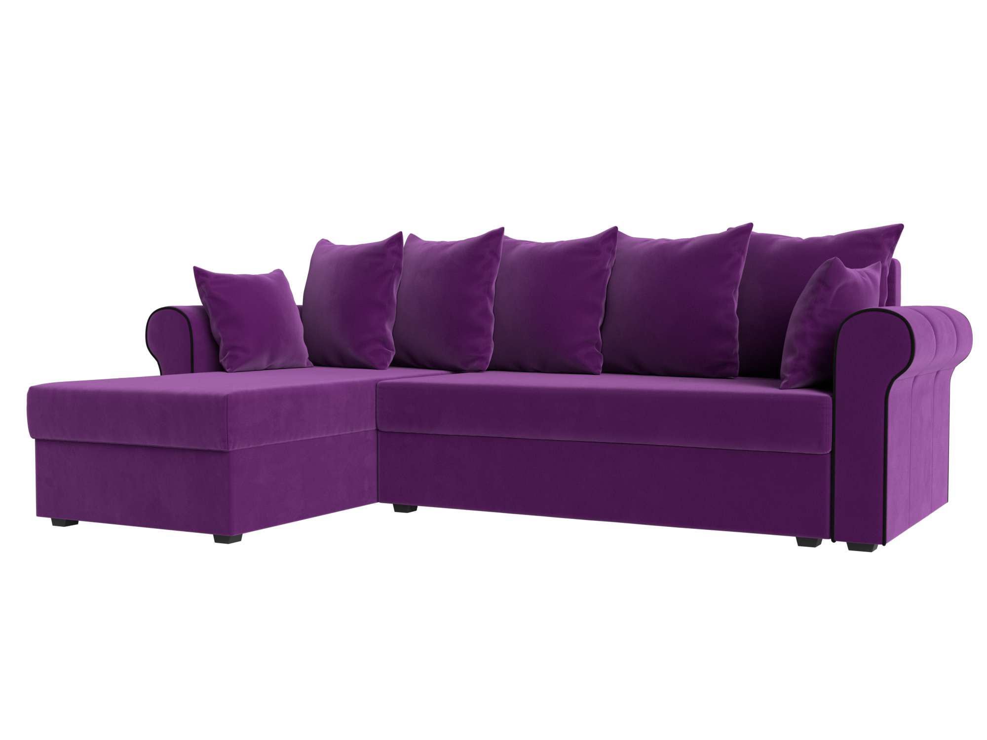 Угловой диван Рейн левый микровельвет фиолетовый