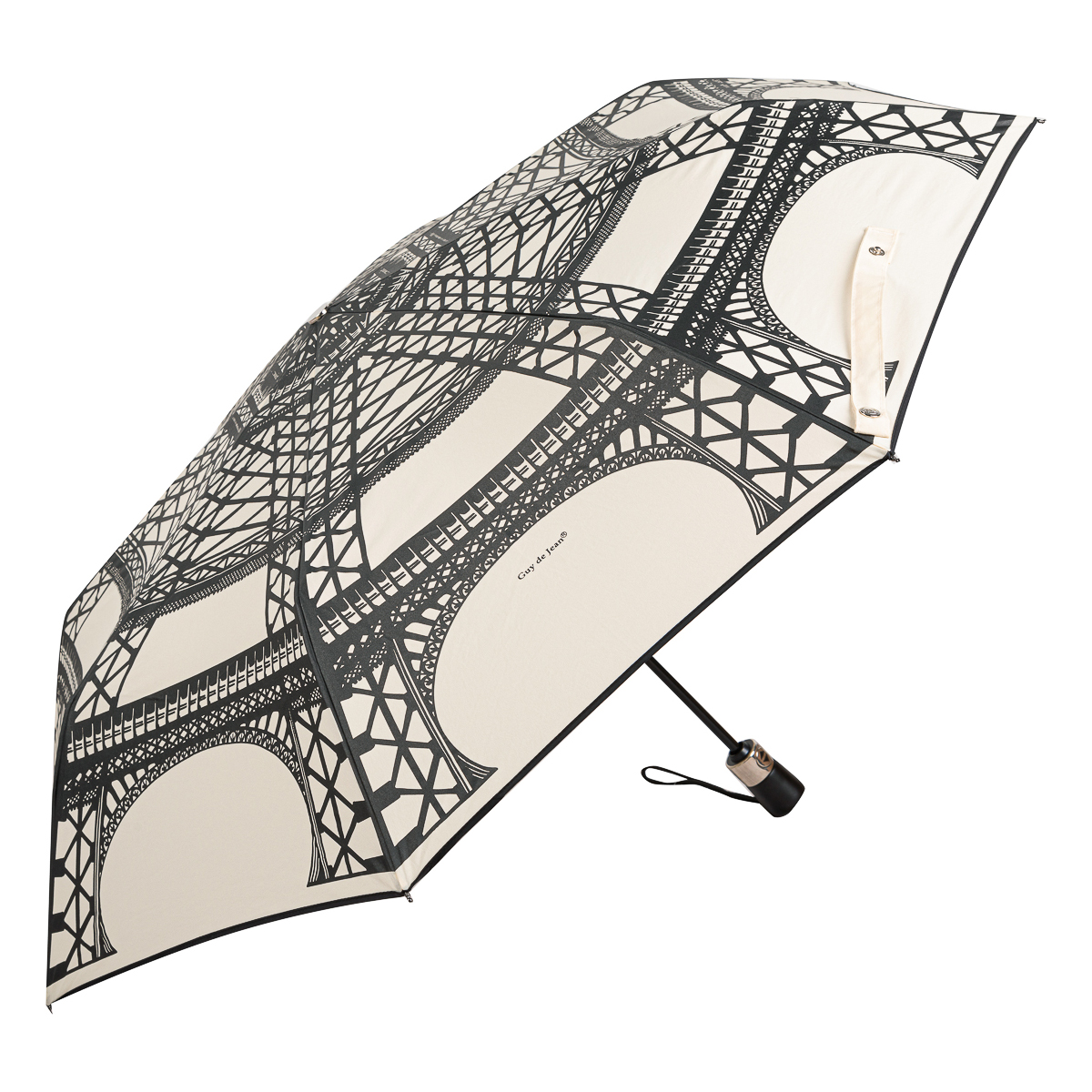 Зонт складной женский автоматический GUY DE JEAN 3405-OC Eiffel, бежевый