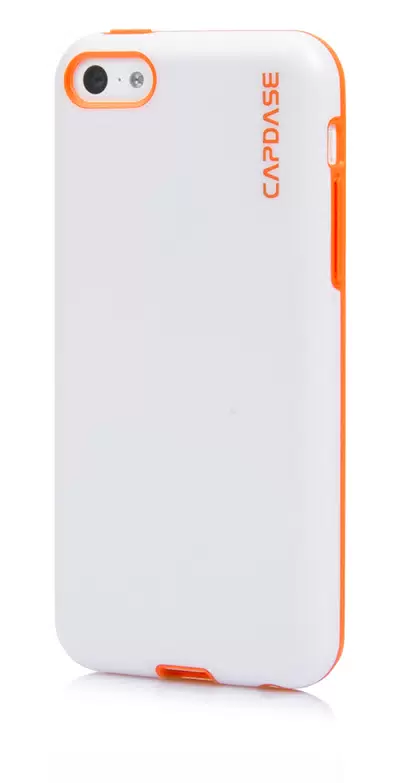 Силиконовый чехол Capdase SJ Vika для Apple iPhone 5C белый с оранжевым
