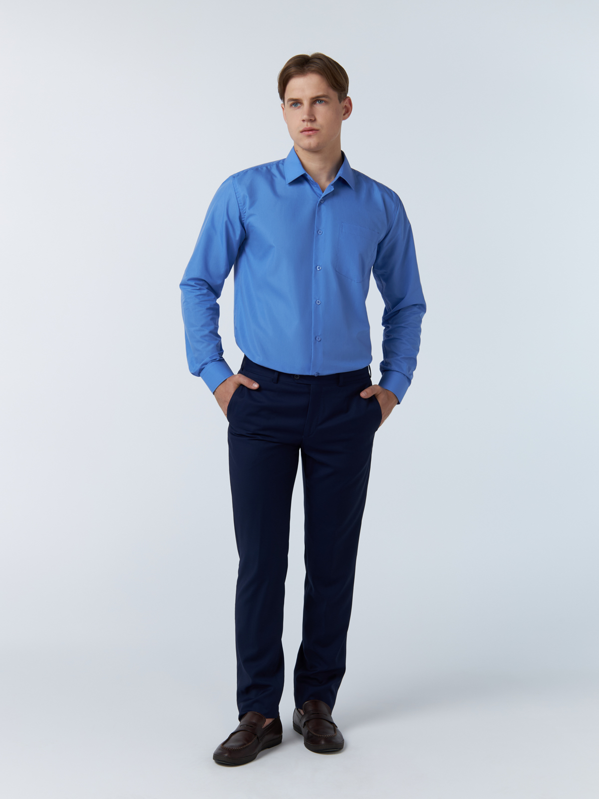 Рубашка мужская Platin 9-675-42 голубая 4XL
