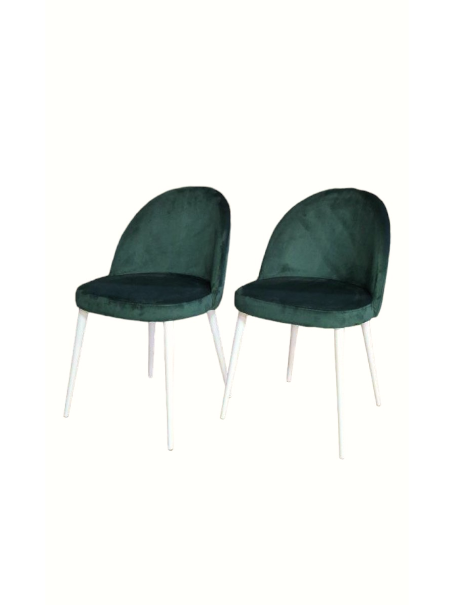 Комплект стульев Veles Марсель 2 шт, изумрудный на белых ножках