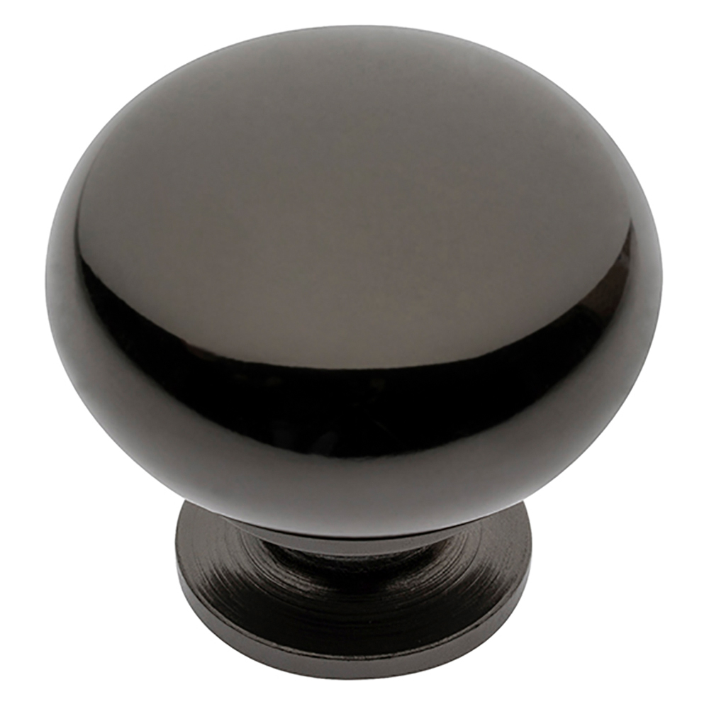 Ручка-кнопка мебельная BERGAMO черная глянцевая