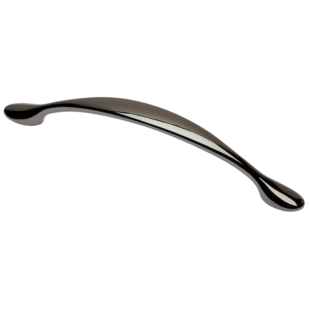 Ручка-скоба мебельная Camaio C=128 мм черная глянцевая