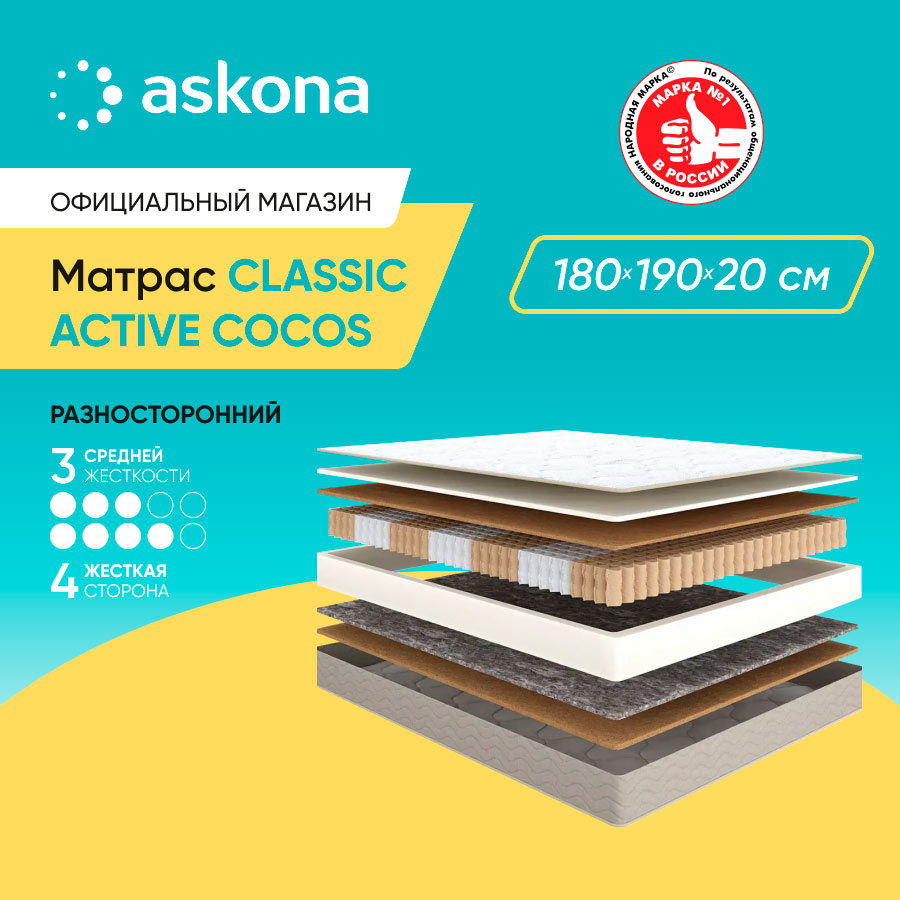 Матрас Askona Classic Active Cocos 180х190