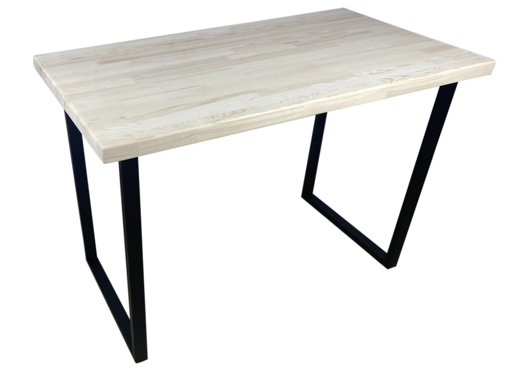 Стол обеденный Solarius Loft из массива сосны, стальные ножки, 90х60х75 см, без покраски