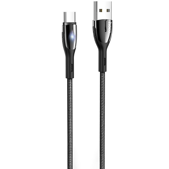 Кабель USB 2.0 A (m) - USB Type-C (m) 1.2м Hoco U89 Smart Indicator - Черный