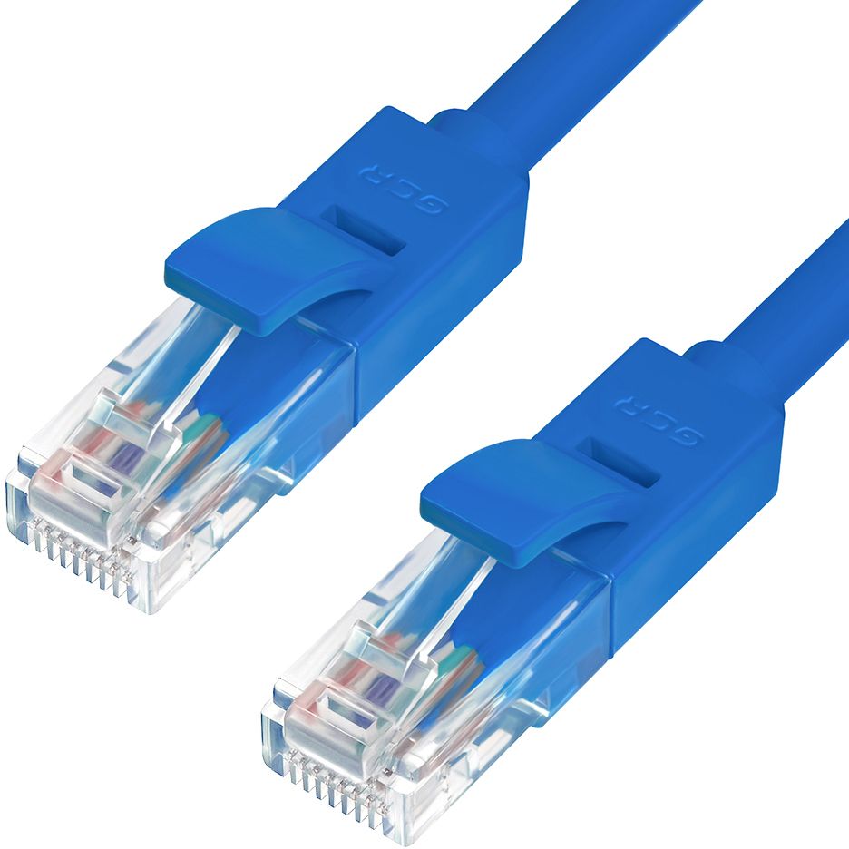 GCR Патч-корд прямой 3.0m UTP кат.5e, Blue, 24 AWG