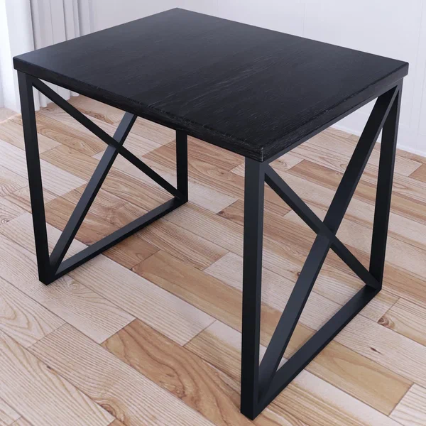 Стол кухонный Solarius Loft 90x70х75, черный оникс, черные ножки