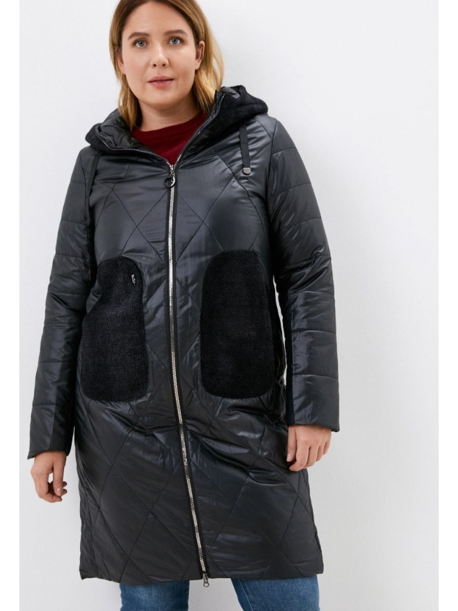 Пальто женское Daigan 91056-N черное 48 RU