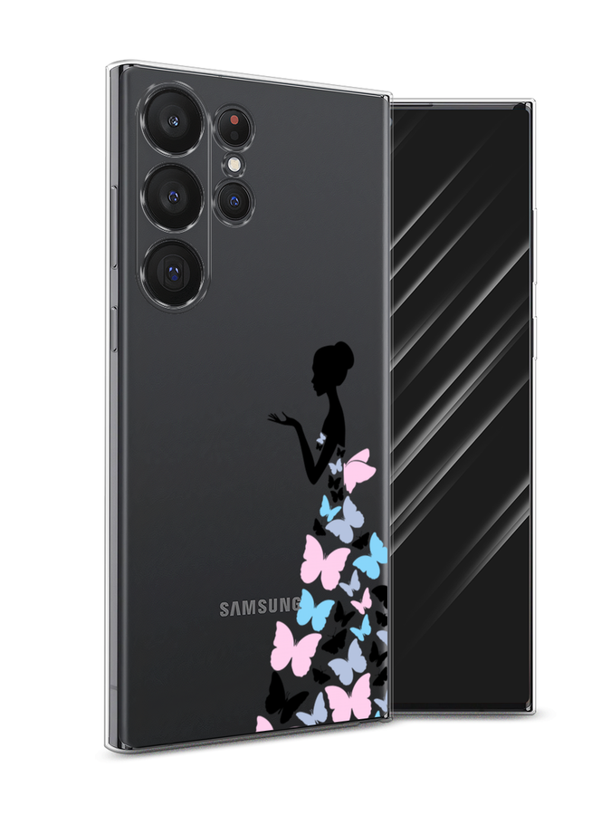 Чехол Awog на Samsung Galaxy S23 Ultra 5G "Платье из бабочек"