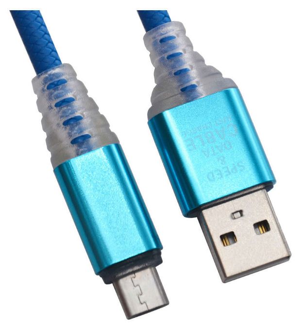 Кабель Liberty Project Micro USB Змея LED TPE Blue