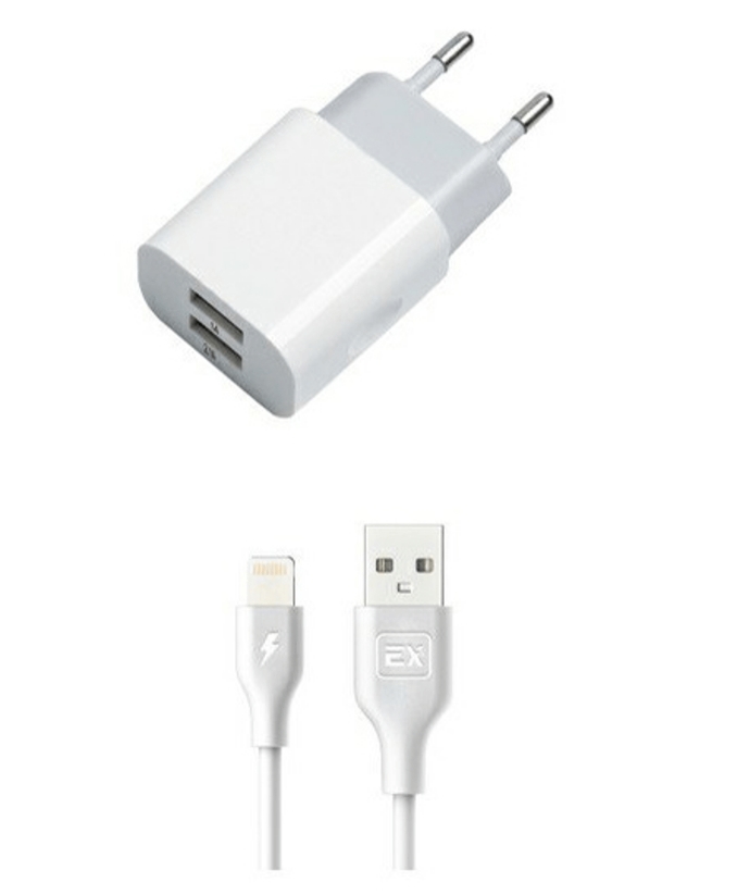 Сетевое зарядное устройство Exployd EX-Z-467 Classic 3,1 A 8 Pin White 2 х USB