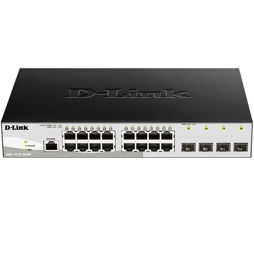 Коммутатор D-Link DGS-1210-20/ME/B1A Black