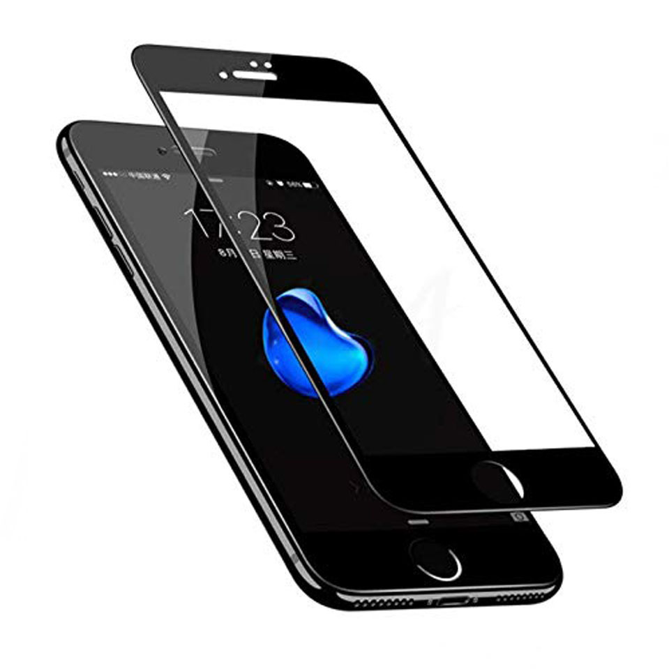 Защитное закаленное стекло 3D QUMO для iiPhone 7/8 с черной рамкой