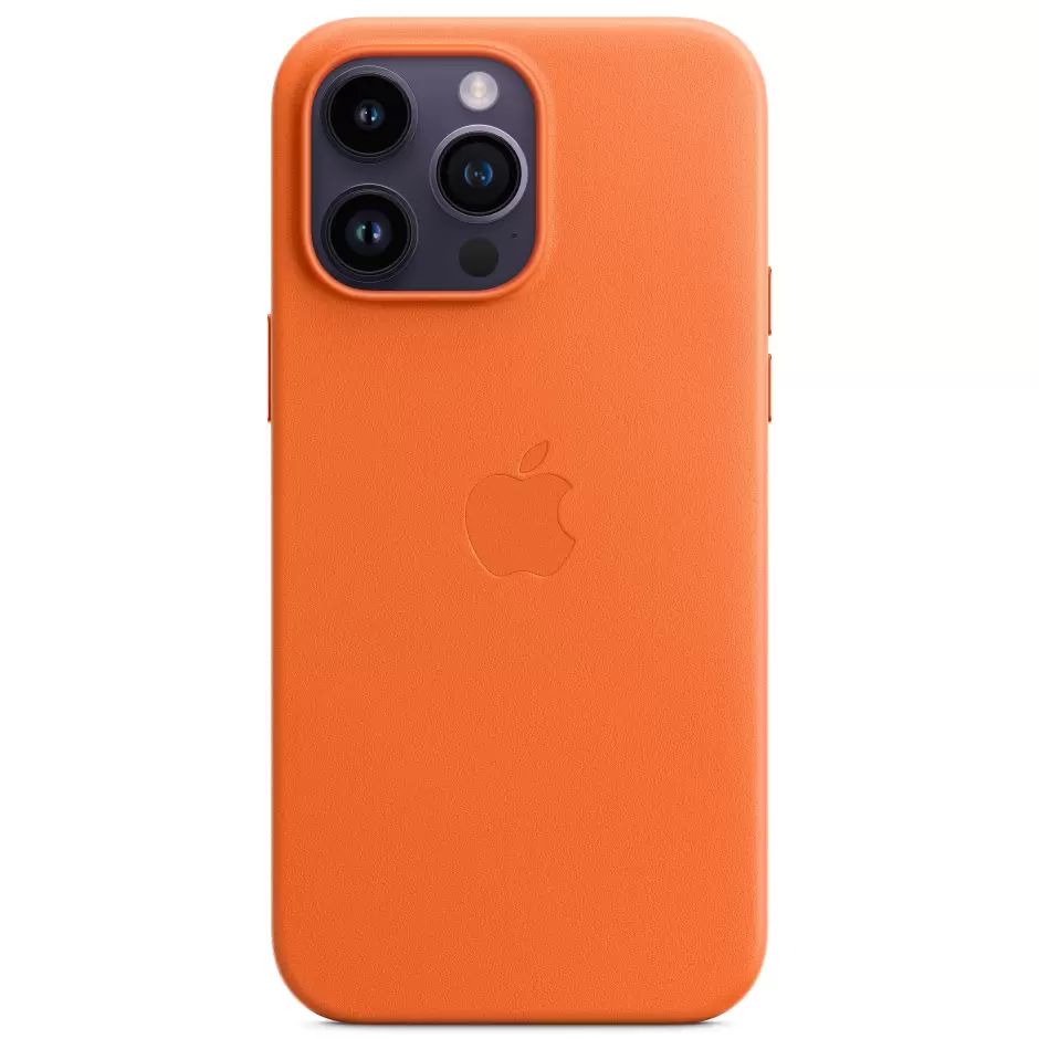 Чехол Apple iPhone 14 Pro  Leather Case with MagSafe Orange (MPPL3)