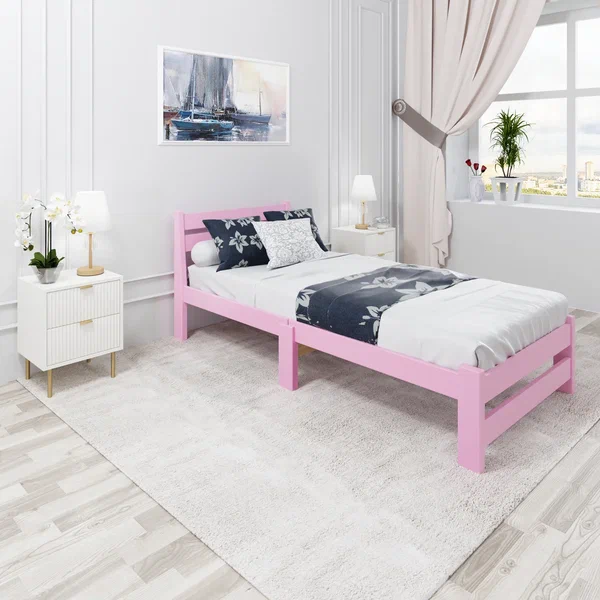 Кровать односпальная Solarius Мишка 100х200, розовый